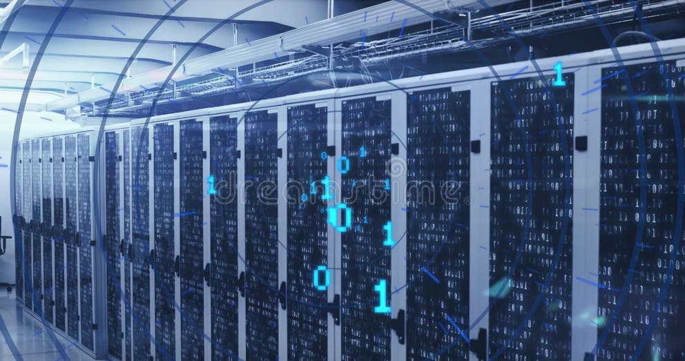 Image of Looping Binary Codes in Circular Tunnel Over Bars on Server ...