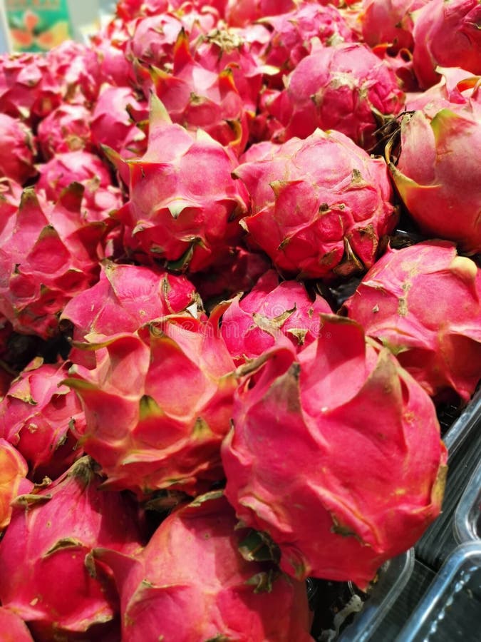 Lots of Red Pitaya Dragonfruits Stock Photo - Image of caryophyllales ...