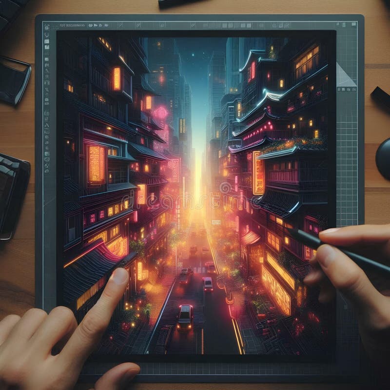 Image of a Lucid Dream with 3d Light Stock Illustration - Illustration ...