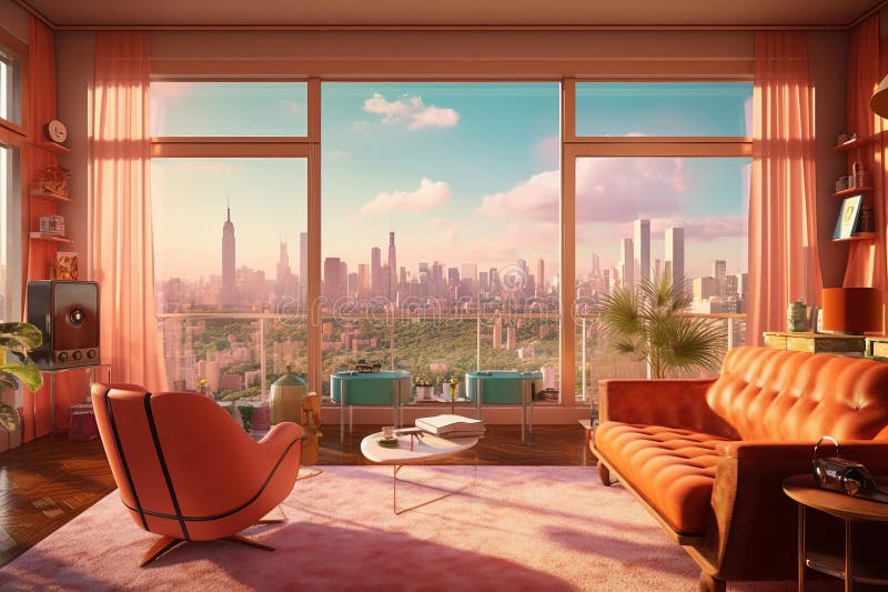 An Image of a Luxurious Penthouse, Overlooking a City Skyline ...