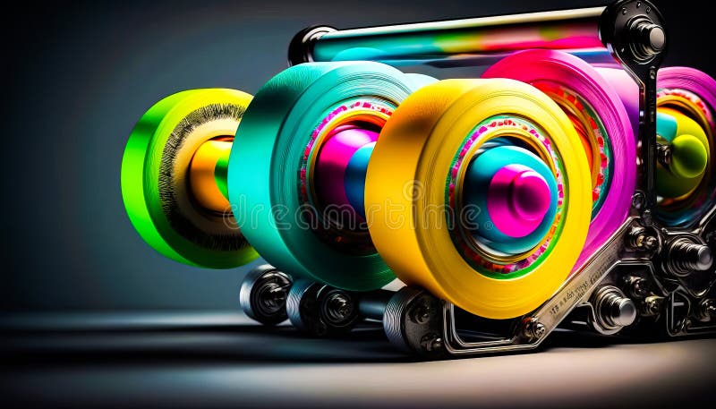 An Image of Machine with Colorful Wheels. Generative AI Stock Photo ...