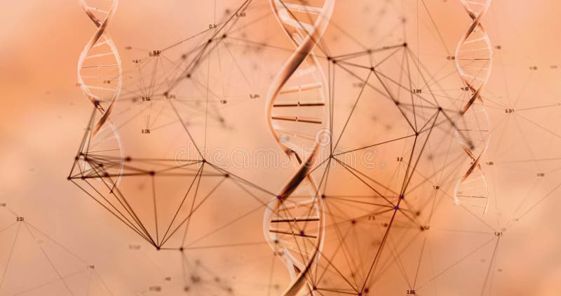 Image of Macro of Orange 3d Dna Strand Spinning Stock Illustration ...