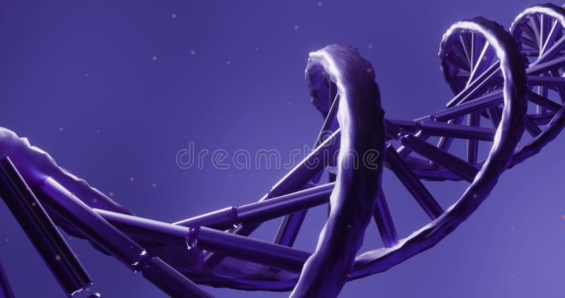 Image of Macro of Purple 3d Dna Strand Spinning Stock Illustration ...