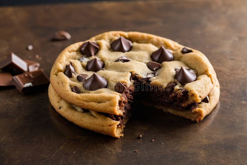 Close-up Image of a Chocolate Chip Cookie, Revealing Its Soft Texture ...