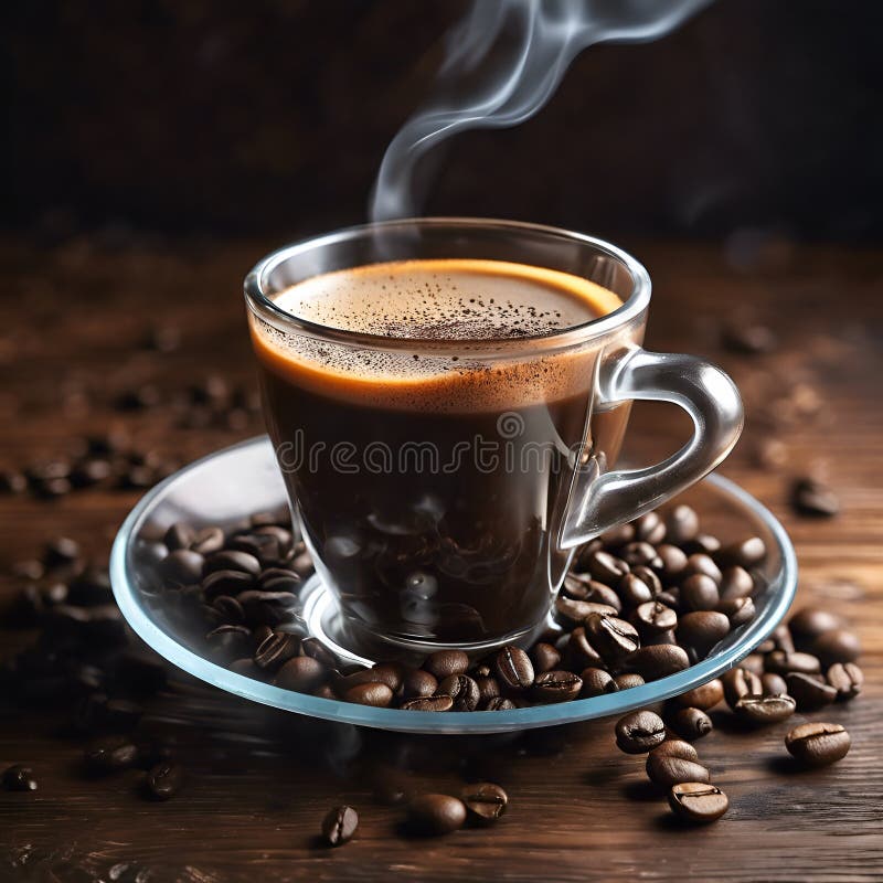 Full Emotional Coffee Beans and a Hot Cup of Coffee Stock Illustration ...