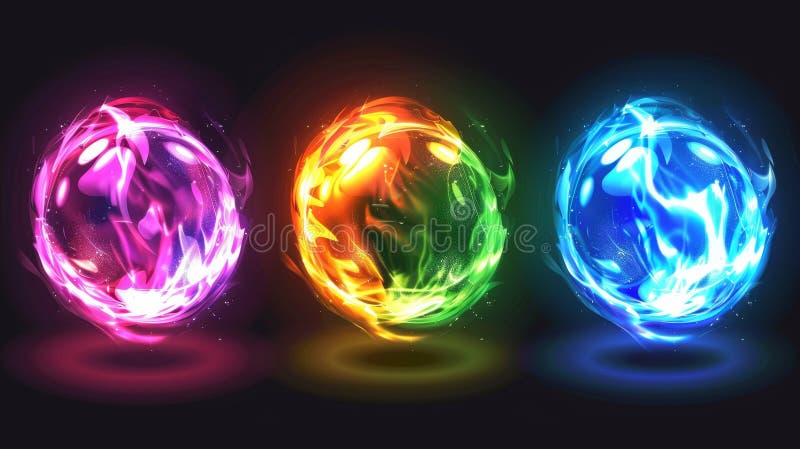 The Image is a Magic Fire Orb Icon with a Power Light Glow Effect ...