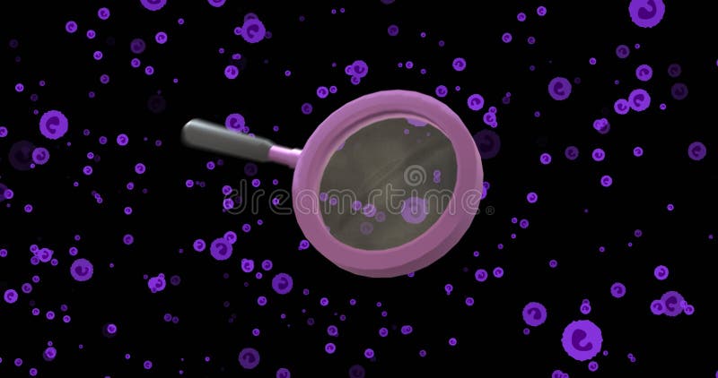 Image of Magnifying Glass Over Ai Icons and Networks Stock Illustration ...