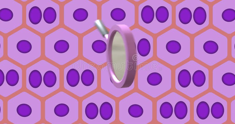 Image of Magnifying Glass Over Cells and Data Processing Stock Photo ...