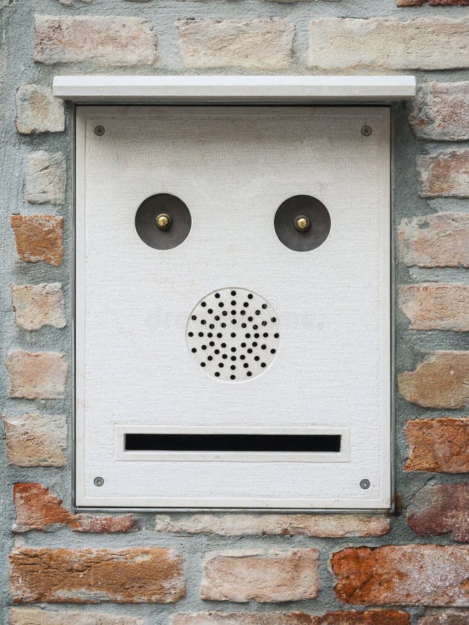 A mailbox like a face stock photo. Image of doorbell - 108895644