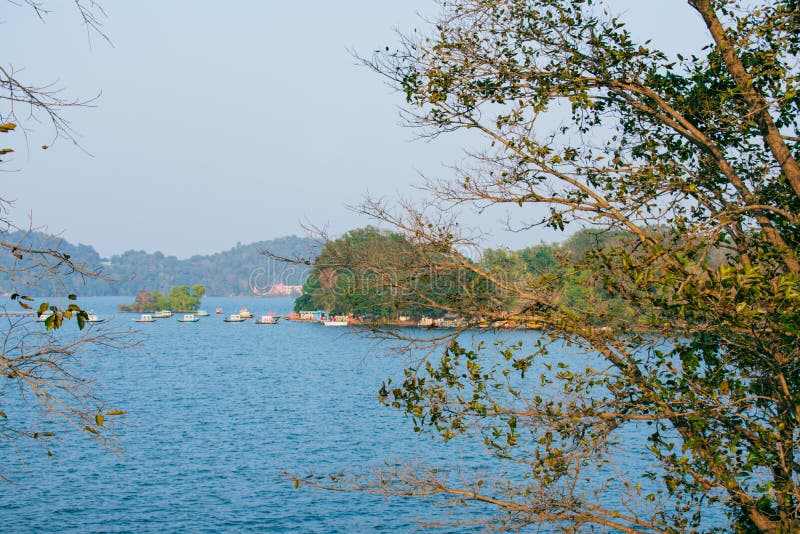 Image of Maithon Dam with Its Blue Water Flowing Stock Photo - Image of ...