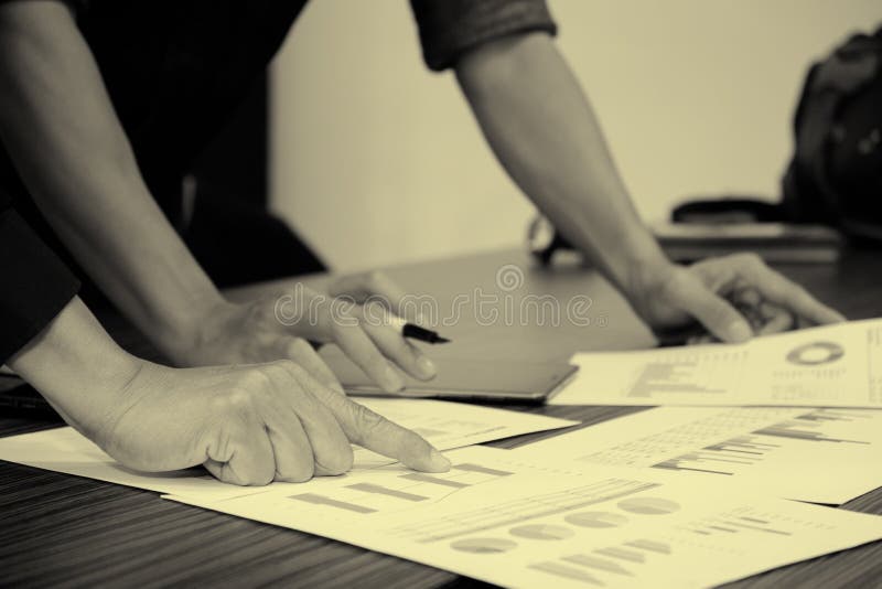 Image of Male Hand Pointing at Business Document. Stock Photo - Image ...