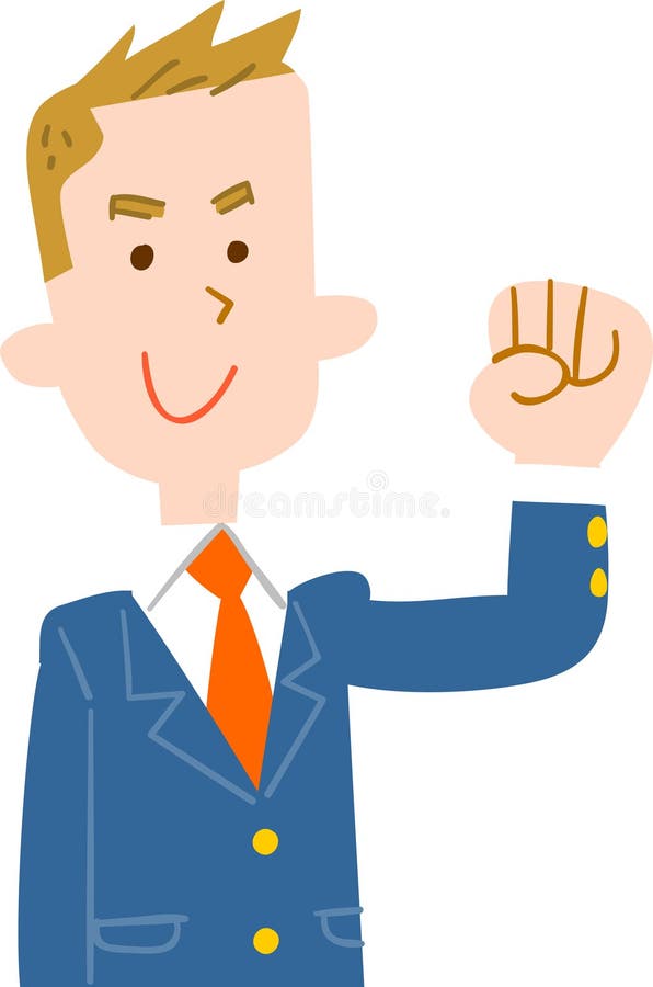 A Male Student in a Blue Blazer Doing a Guts Pose Stock Vector ...