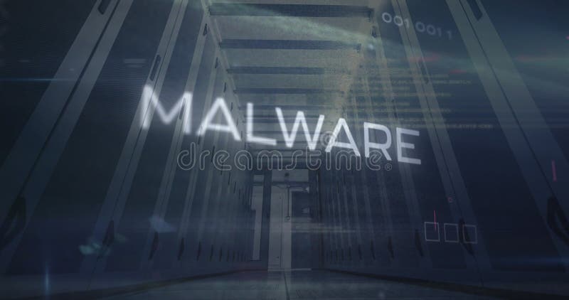 Image of Malware Text and Computer Language Over Low Angle View of Server Room Stock Image ...