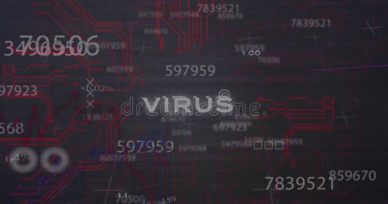 Image of Malware Text, Numbers and Data Processing Over Computer Motherboard Stock Illustration ...