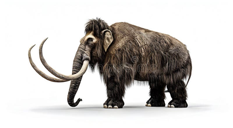 Image of a Mammoth on a White Background Stock Photo - Image of grey ...