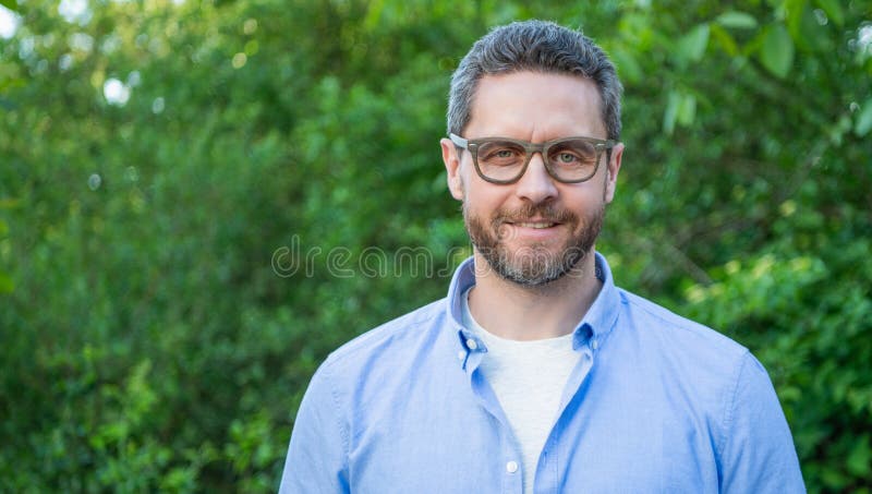 Image of Man Look in Glasses, Copy Space. Man Look in Glasses. Man Look ...