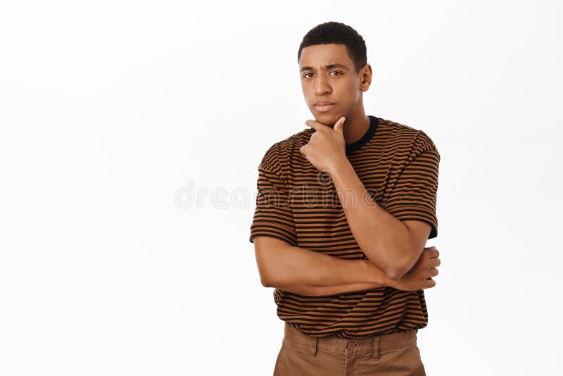Image of Man Looking with Thoughtful and Concerned Face, Standing Over ...