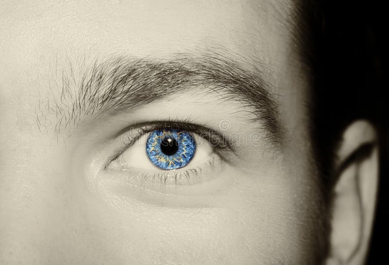 Image of man`s blue eye stock photo. Image of peaceful - 103962928