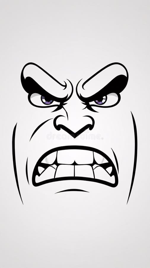 Image of a Man S Face in Rage. Stock Illustration - Illustration of ...