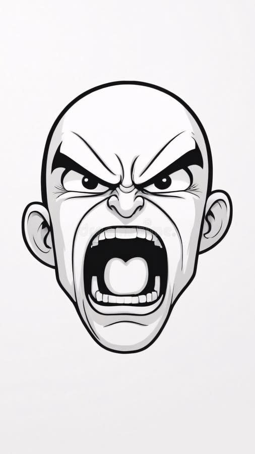 Image of a Man S Face in Rage. Stock Illustration - Illustration of ...