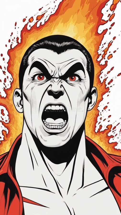 Image of a Man S Face in Rage. Stock Illustration - Illustration of ...