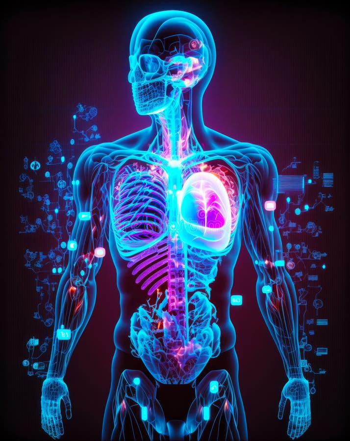 Image of Man S Torso with Glowing Heart in the Center. Generative AI ...