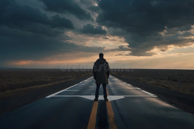 An Image of a Man Standing at a Crossroads, Representing the Weight of ...