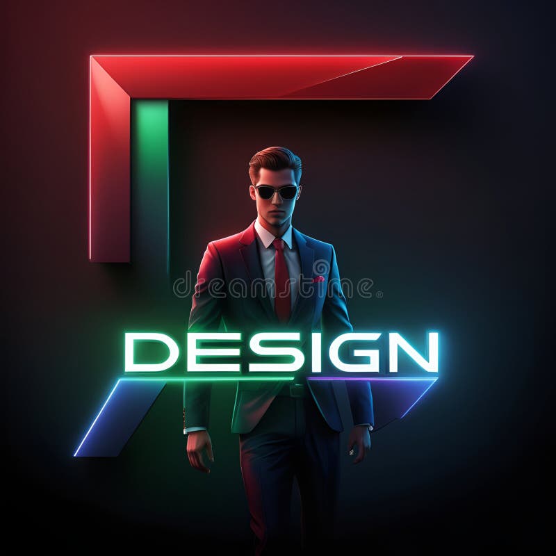 Man Standing Behind the Text Design Stock Illustration - Illustration ...