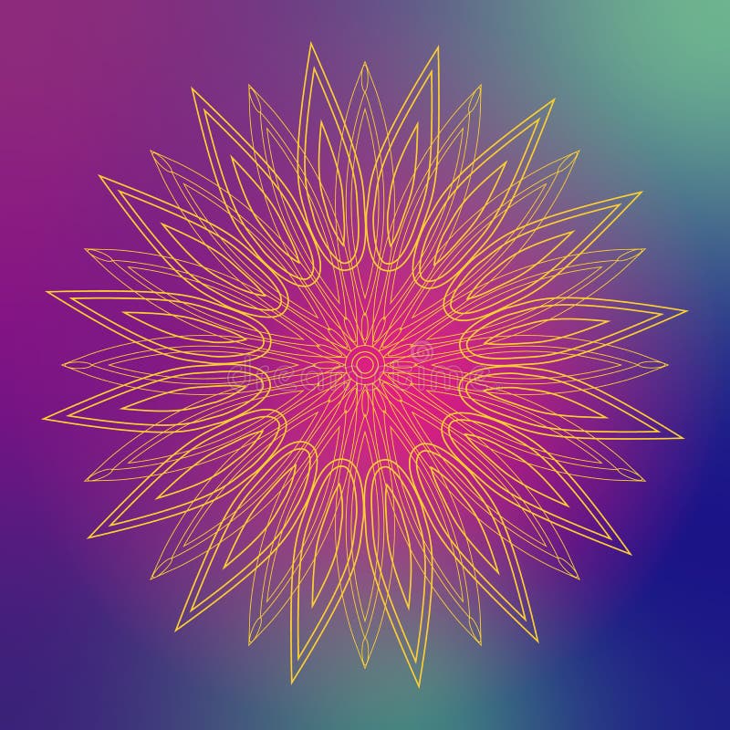 Image of a Mandala on a Trending Gradient Background. Stock Vector ...