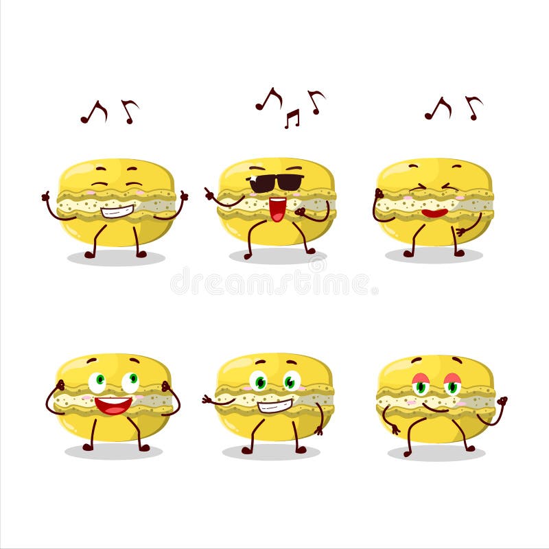 An Image of Mango Macaron Dancer Cartoon Character Enjoying the Music ...