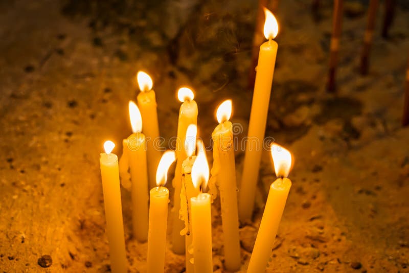 Image of Many Burning Candles Stock Photo - Image of praying ...