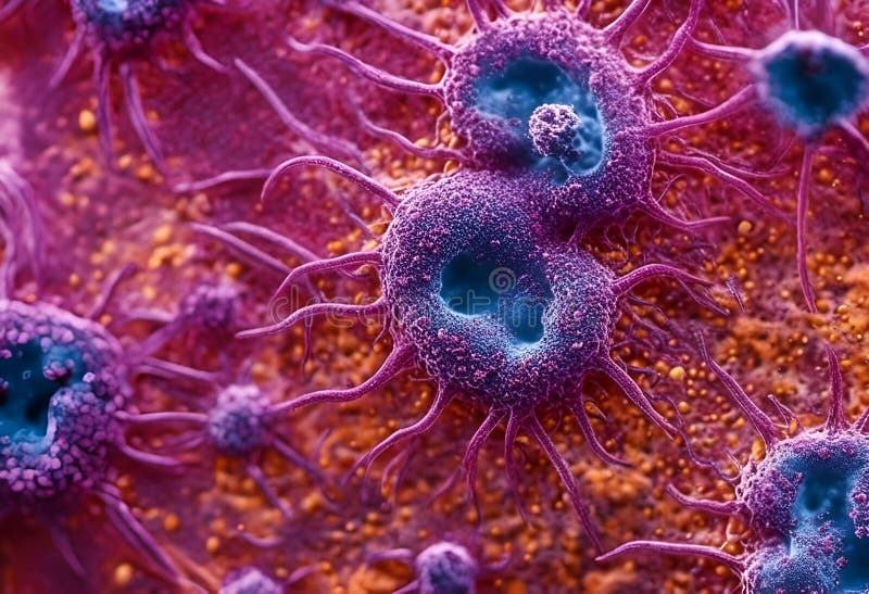 An Image of Many Different Colored Virus Cells in the Air Stock ...