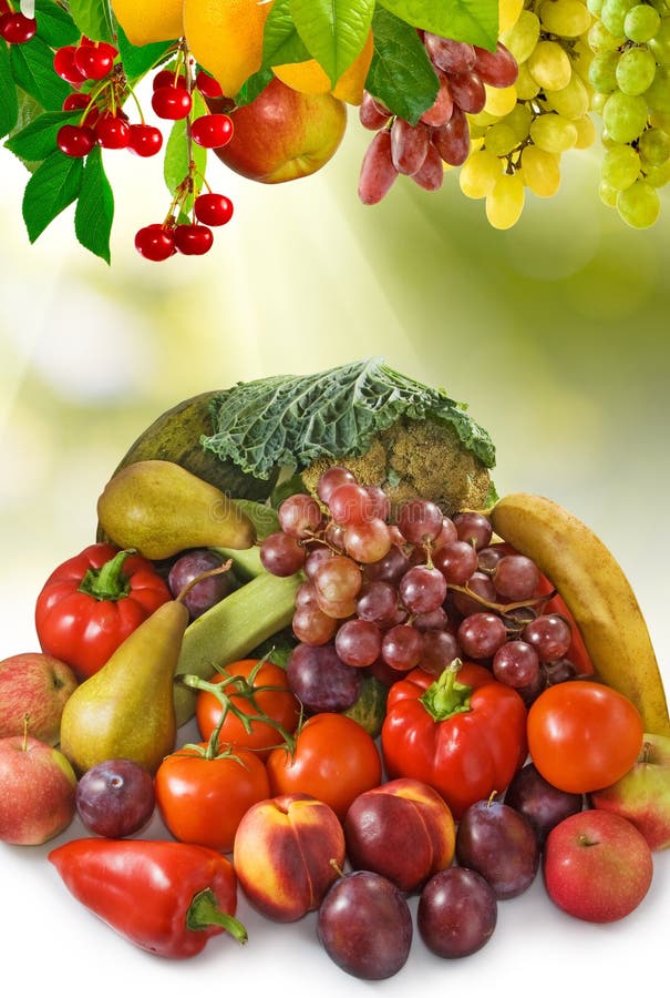 Image of Many Fruits and Vegetables Closeup Stock Image - Image of ...