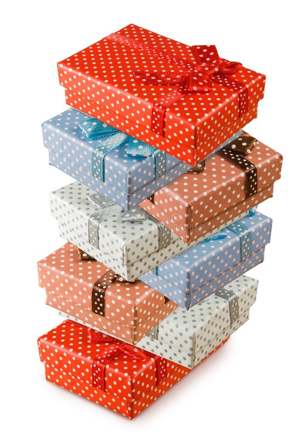 Image of Many Gift Boxes Closeup Stock Photo - Image of dots, holiday ...