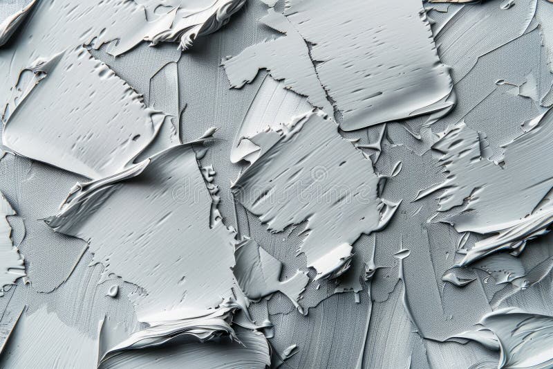 Image of Many Rough Grey Smears of Acrylic Oil Paint on Flat Surface ...