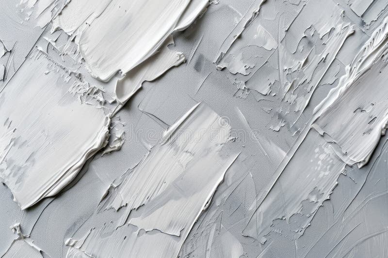 Image of Many Rough Grey Smears of Acrylic Oil Paint on Flat Surface ...