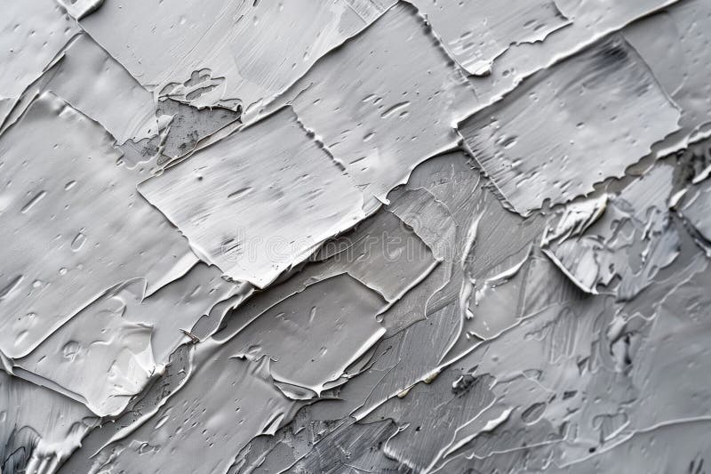 Image of Many Rough Grey Smears of Acrylic Oil Paint on Flat Surface ...