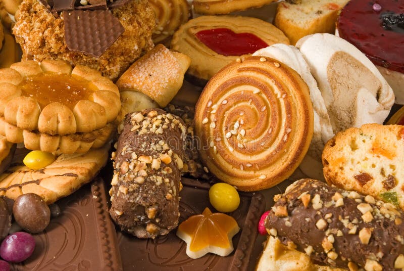 Image of Many Tasty Cookies Close-up Stock Image - Image of brown ...