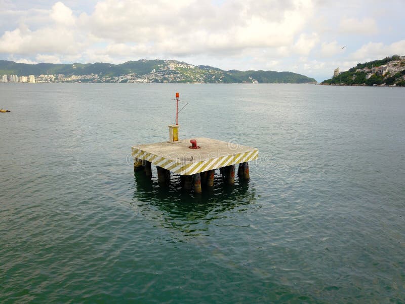 Image of a Marine Platform in the Middle of Acapulco Bay Stock Photo ...