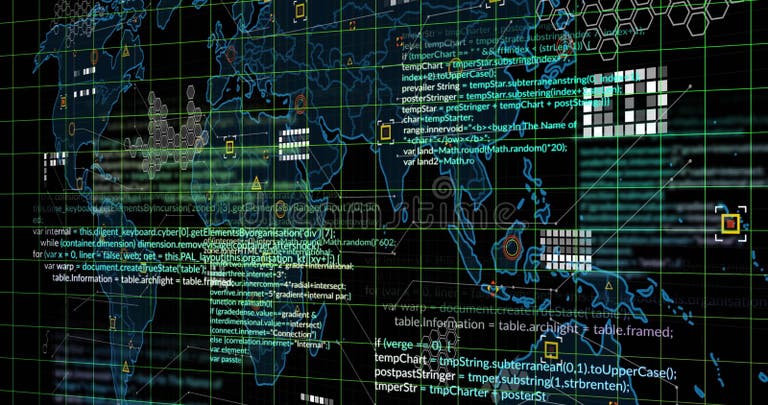 Image of Markers and Data Processing Over World Map Stock Illustration ...