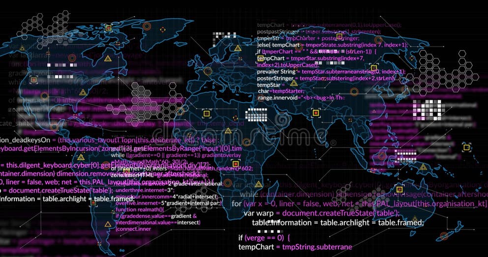 Image of Markers and Data Processing Over World Map Stock Illustration ...