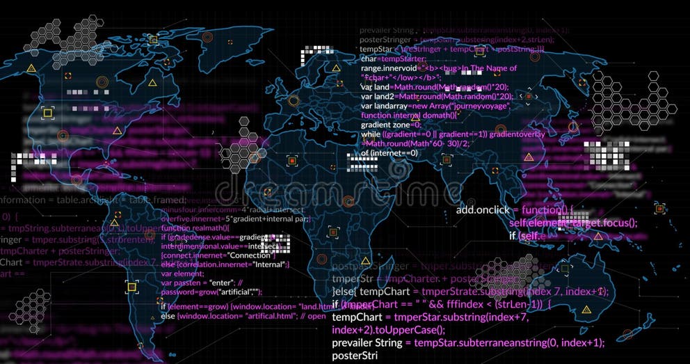 Image of Markers and Data Processing Over World Map Stock Illustration - Illustration of ...