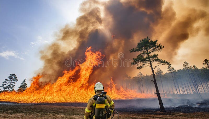 Image of a Massive Forest Fire Ravaging a Dense Forest Landscape Stock ...
