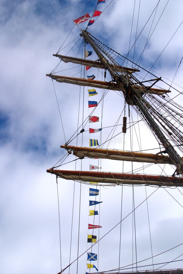 Ship's Mast With Naval Flags Stock Photo - Image of maple, leaf: 1119510