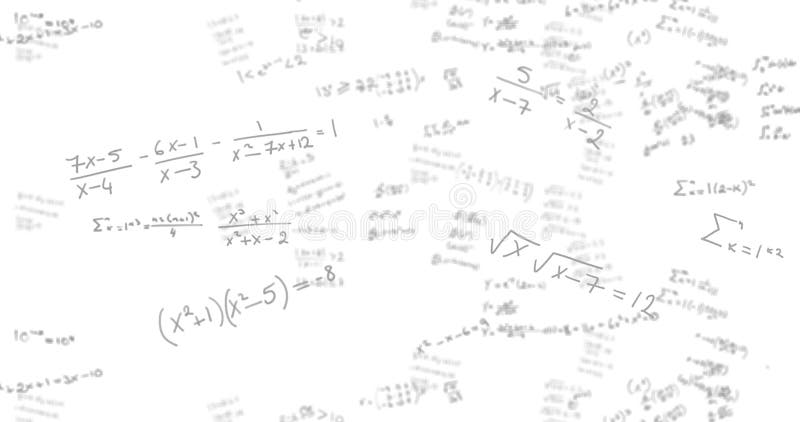 Image of Math Equations Hand Written on White Screen Stock Illustration ...