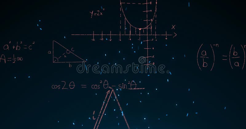 Image of Math Graps and Data Over Black Background Stock Illustration ...