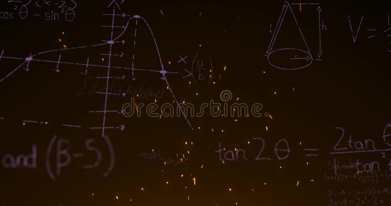 Image of Math Graps and Data Over Black Background Stock Photo - Image ...