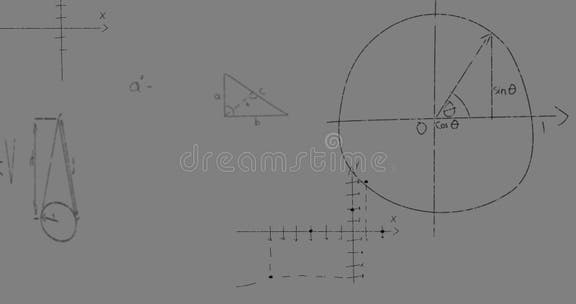 Image of Math Graps and Data Over Grey Background Stock Illustration ...