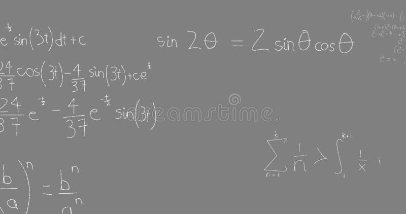Image of Math Graps and Data Over Grey Background Stock Illustration ...
