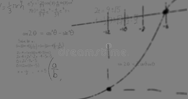 Image of Math Graps and Data Over Grey Background Stock Illustration ...